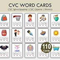 CVC Word Cards Short Vowel Activity Printable Homeschool Flashcards ...