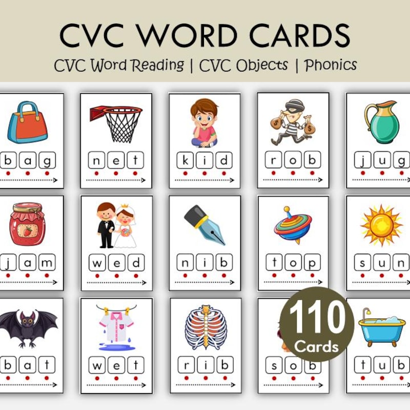 Montessori Cvc Pictures - Etsy