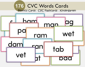 CVC Words Flashcards - Etsy