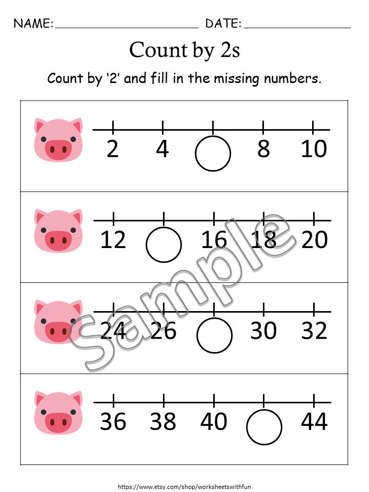 Skip Counting Worksheets 2s 5s 10s Printable, Kindergarten 1st Grade ...