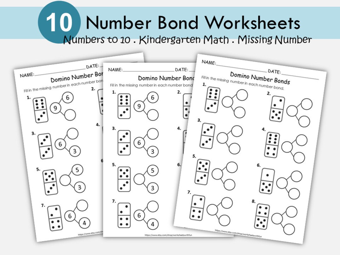Numbers 1-10 Worksheets, Number Bonds Printable, Domino Number Bond ...