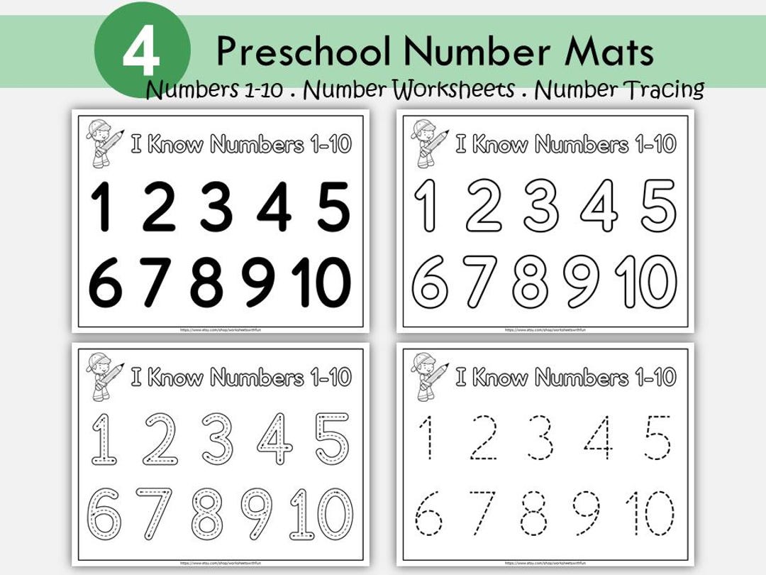 Number Tracing Pages, Number 1-10 Worksheets, Number Tracing Cards ...