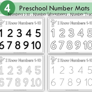 Number Tracing Pages, Number 1-10 Worksheets, Number Tracing Cards ...