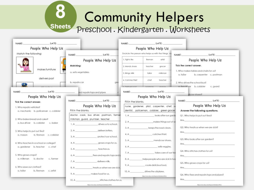 Community Helpers Worksheets, Community Workers, Occupations ...