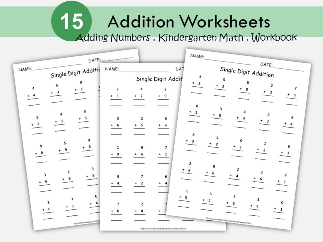 Addition Worksheets | Math Drills for Kindergarten & First Grade ...