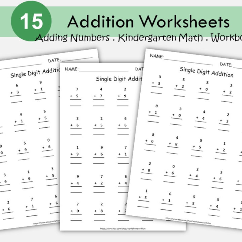 Math Worksheets - Etsy