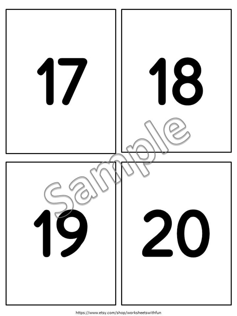 Number Flash Cards 1-100: Printable Learning for Toddlers (digital ...
