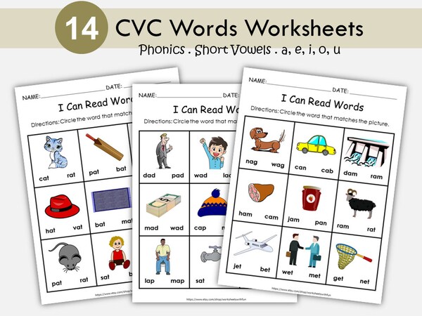 Phonics Worksheets CVC Sound It Outkindergarten/first Grade Distance ...