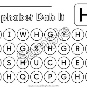 Find and Dab or Color Letter Worksheets Printable | Alphabet ...