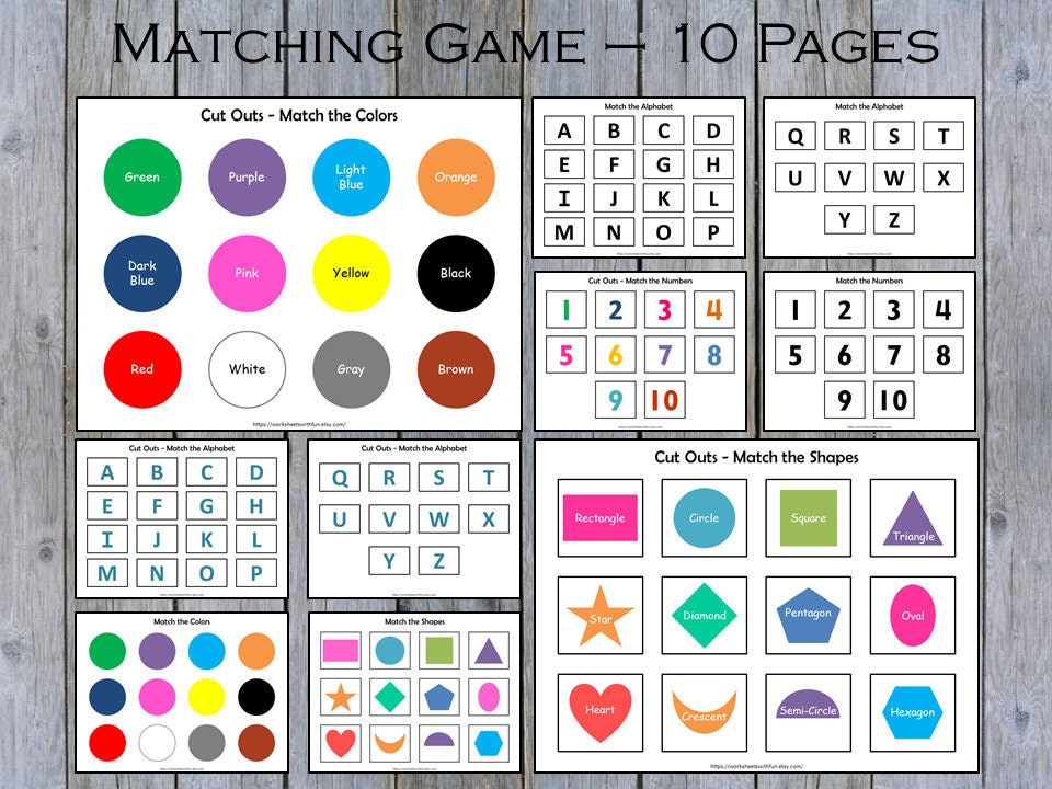 Preschool Binder Busy Book Printable Matching Game for Kids - Etsy