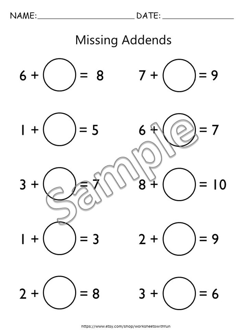 Addition & Subtraction Worksheets: Math Fact Fluency, Grades K-1 (PDF ...