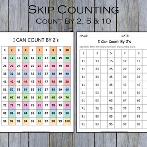 Skip Counting Worksheets, Skip Counting by 2s, 5s and 10s Charts ...