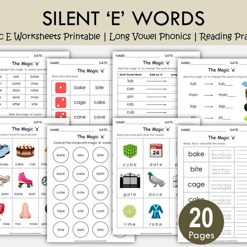 Silent E Printable - Etsy UK