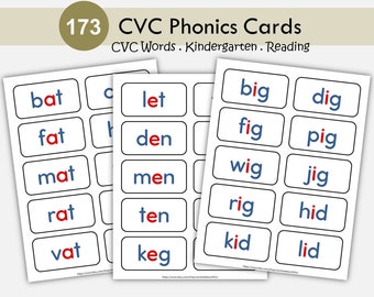 Phonics, CVC Word Flashcards, Consonant Vowel Consonant, Spelling & Reading Phonics Activity ...