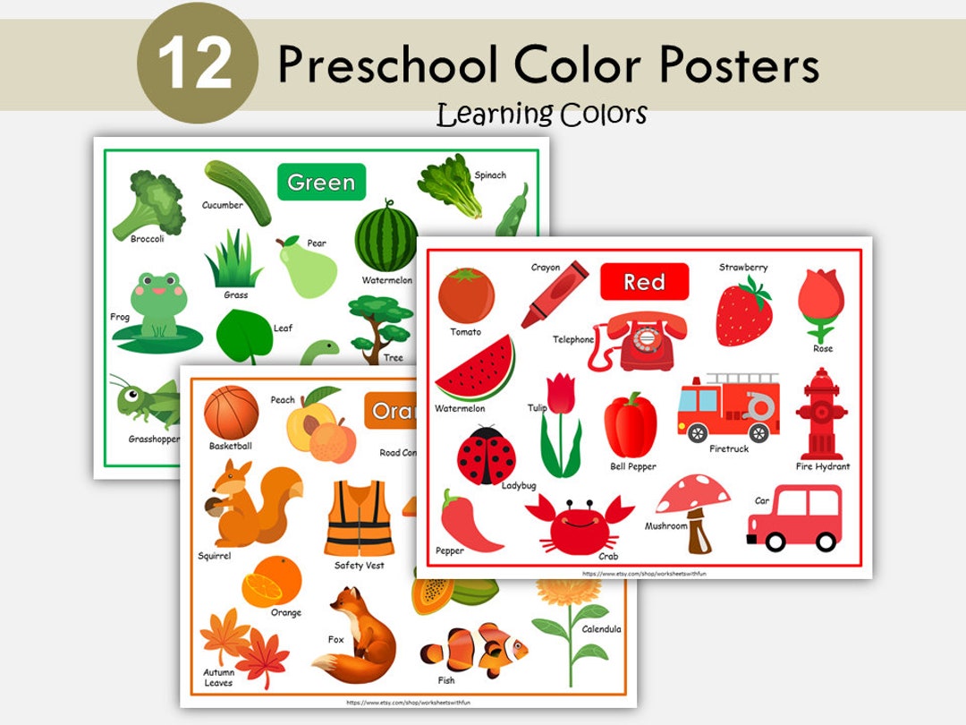Color Poster Printable for Kids | Preschool Color Chart With Color ...