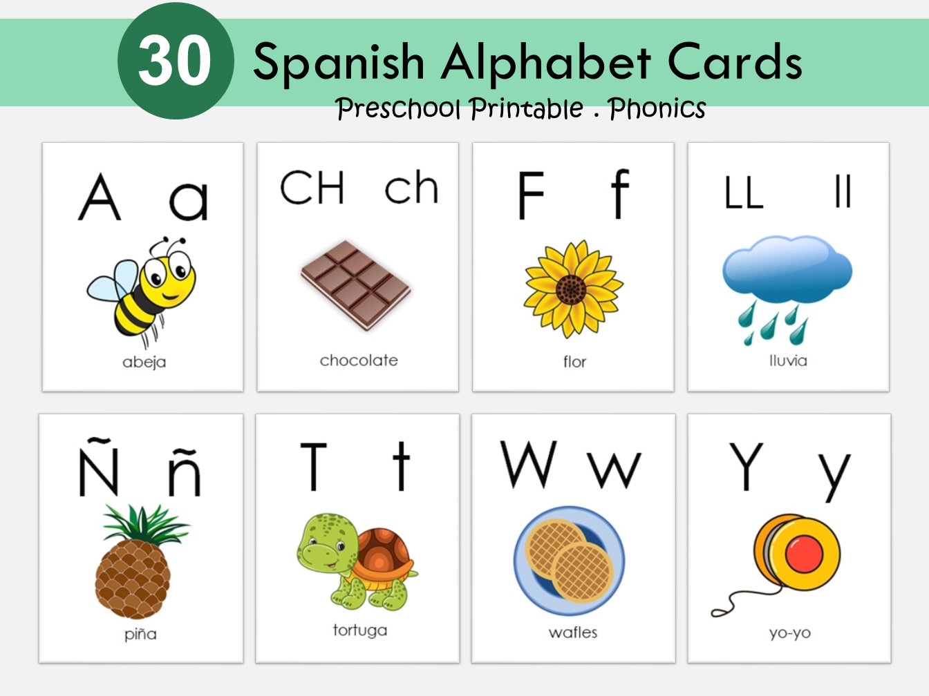 Printable Spanish Alphabet Cards Spanish Alphabet Chart 2 Free