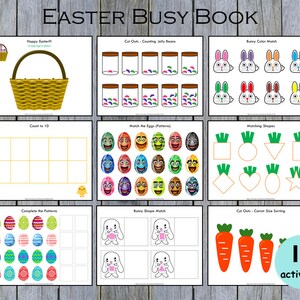 Easter Busy Book Printable, Easter Gift, Toddler Busy Binder, Busy Bag ...