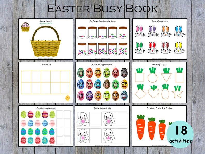 Easter Busy Book Printable Easter Gift Toddler Busy Binder - Etsy