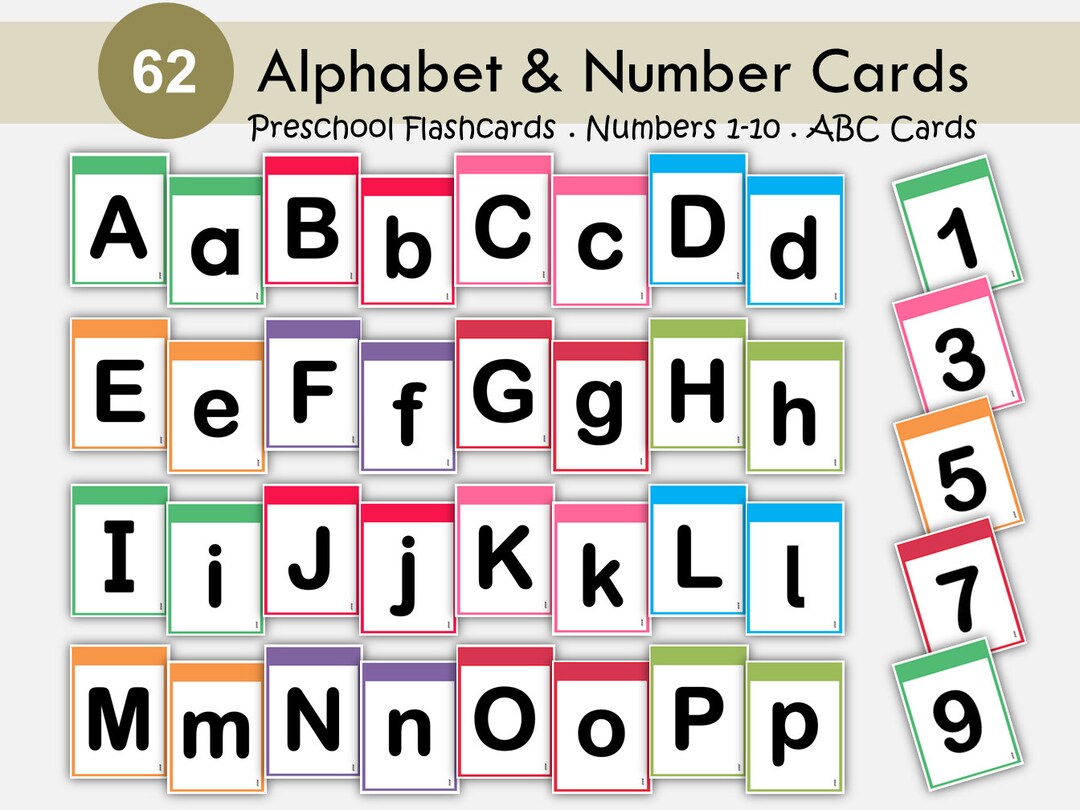 ABC and Numbers Flashcards: Montessori Learning, Prek-kindergarten (PDF ...