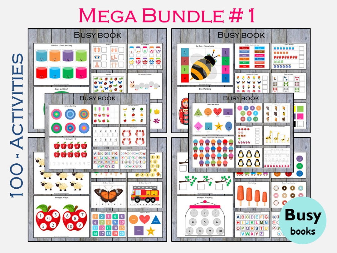 Toddler Busy Book Printable Bundle | ABC, Numbers, Colors, Shapes ...
