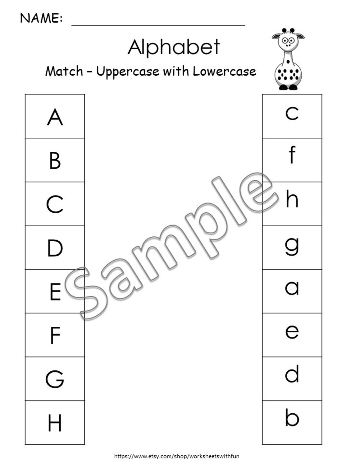 Alphabet Matching Worksheets Printable | Uppercase Lowercase Letter ...