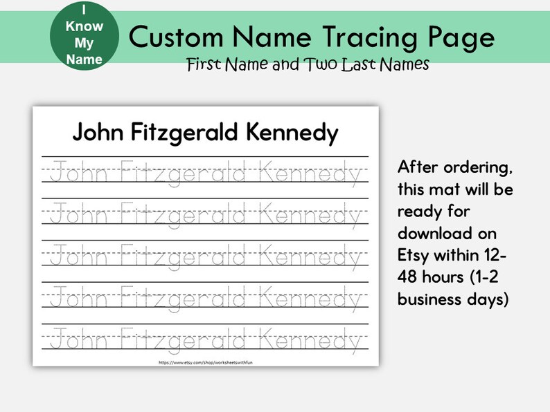 Personalized Name Tracing Worksheet: Handwriting Practice (digital ...