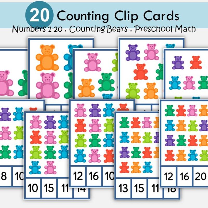 Count and Clip Cards - Etsy
