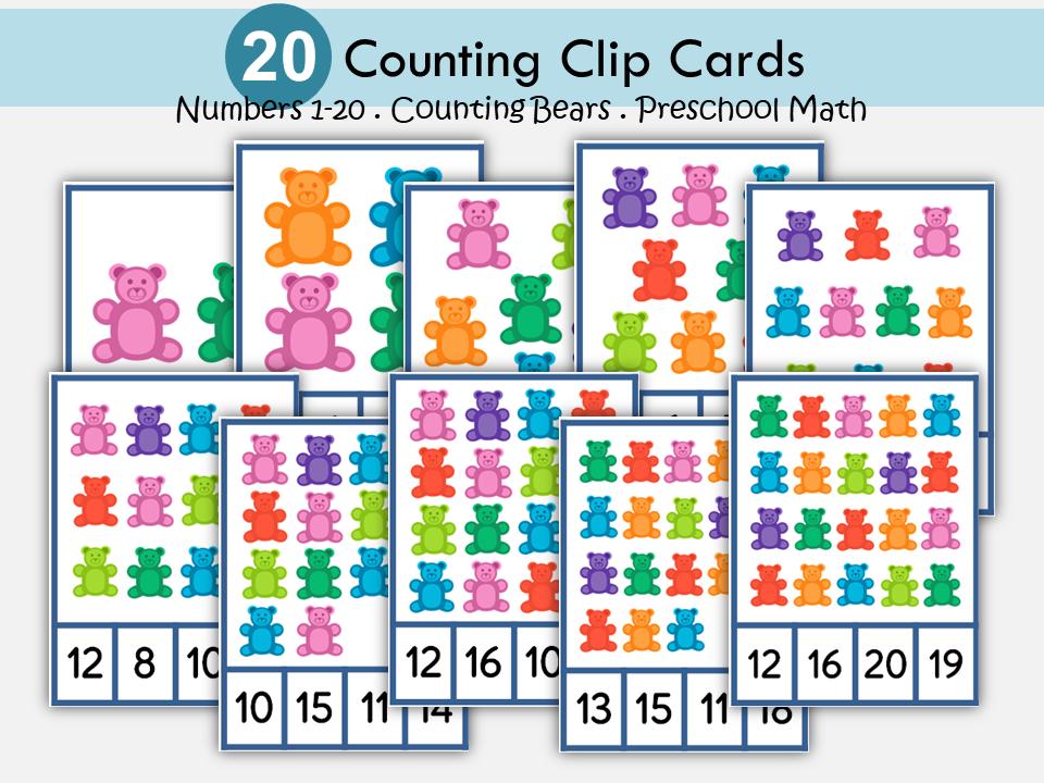 Number Flashcards Printable | Montessori Counting Cards | Preschool ...