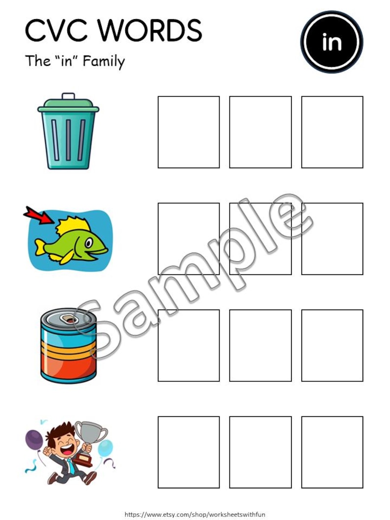 CVC Words Kindergarten Activity | CVC Word Family Mats | Science of ...