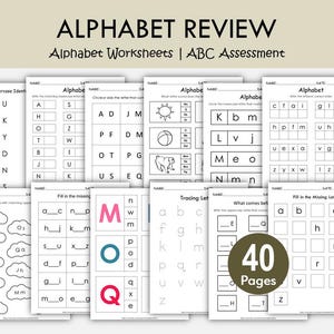 Alphabet Review and Assessment Worksheets | 40 Printable ABC Activities ...