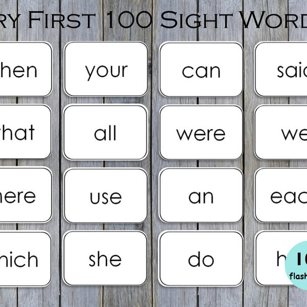 100 Sight Words First Grade - Etsy