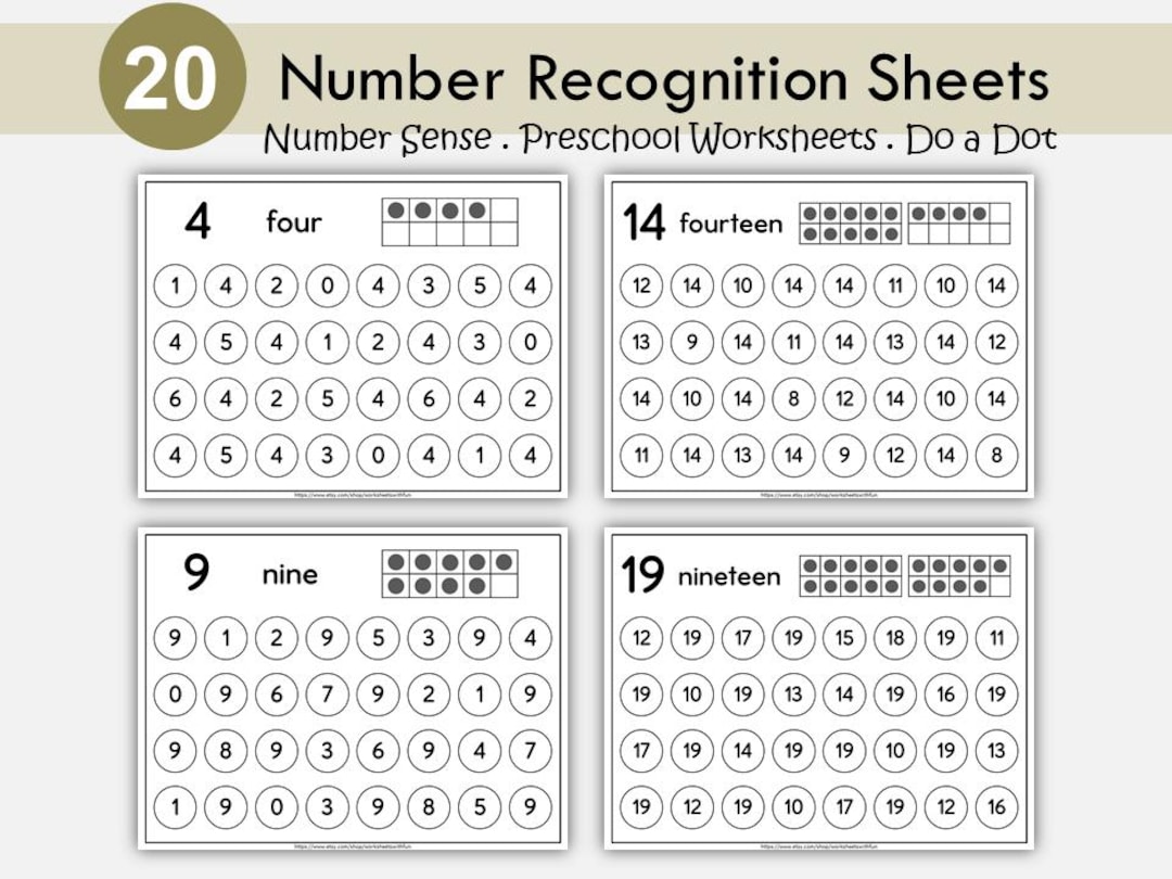 Number Worksheets Printable, Kindergarten, Numbers to 20, Math ...
