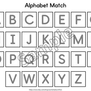 Alphabet Matching Game Printable | Uppercase Letter Match Activity for ...