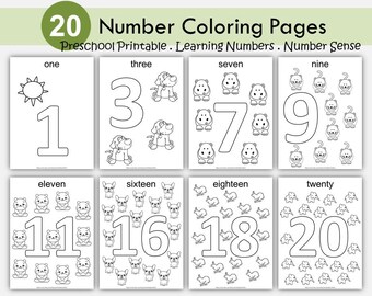 10 Number Worksheets, Toddler, Preschool & Kindergarten Coloring ...
