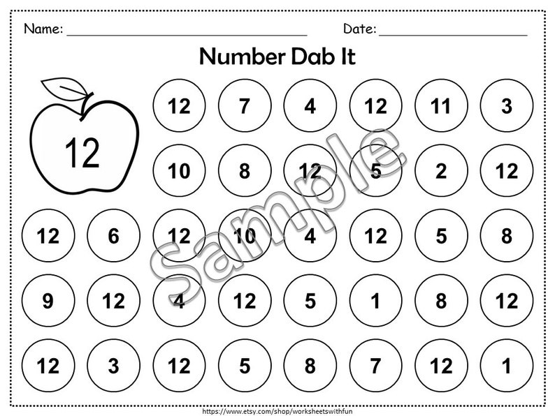 Number Dab It Worksheets 1-20 | Dot Marker Printables for Preschool and ...