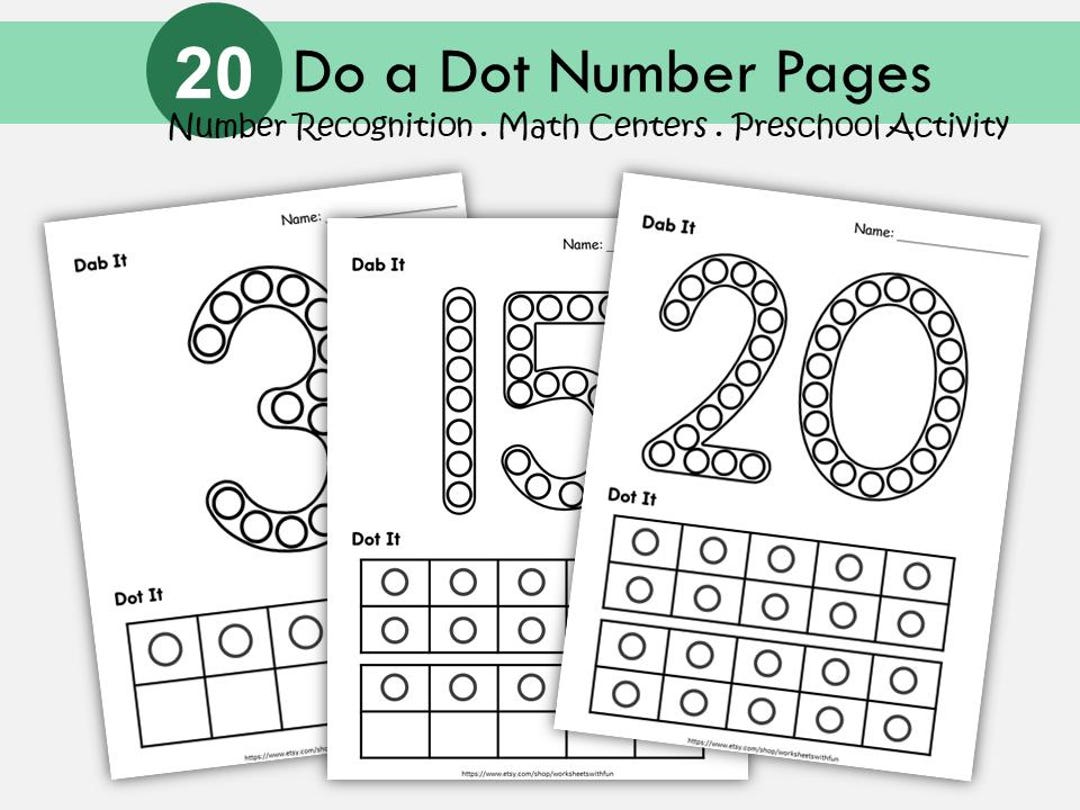 Do a Dot Numbers Printable for Kids | Preschool and Kindergarten ...