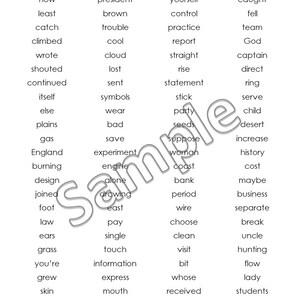 Sight Words Flashcards for Kindergarten, 100 Printable Fry Eighth ...