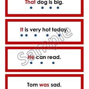 Fry Sight Words Sentence Strips, Simple Sentences, Fry First Hundred ...