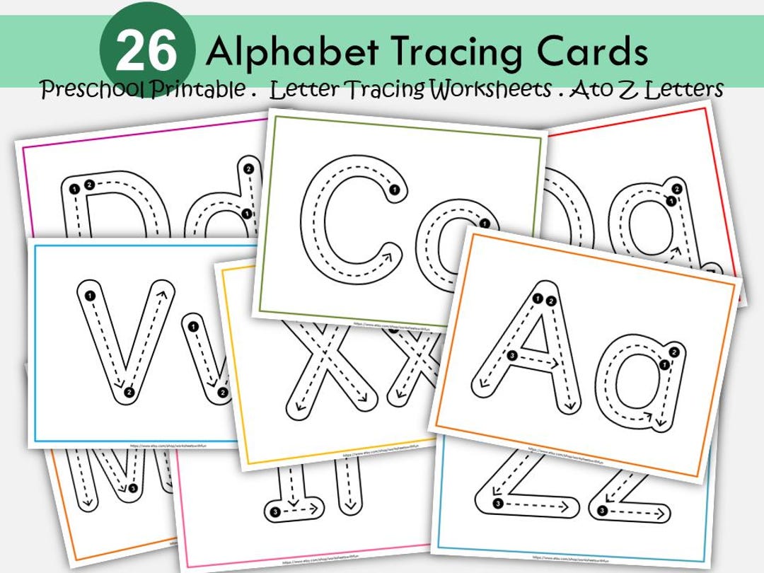 Alphabet Tracing Worksheets for Kids | Preschool, Prek, Kindergarten ...