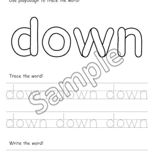 Sight Words Worksheets, Dolch Pre Primer Tracing, Kindergarten ...
