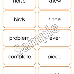 Fry Fourth 100 Sight Word Flashcards Printable (301-400) | High ...