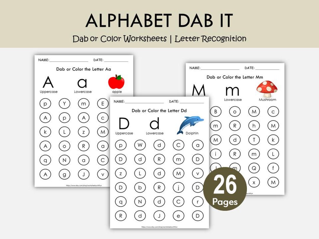 Alphabet It Worksheets | Letter Recognition Dot Marker Printables for ...