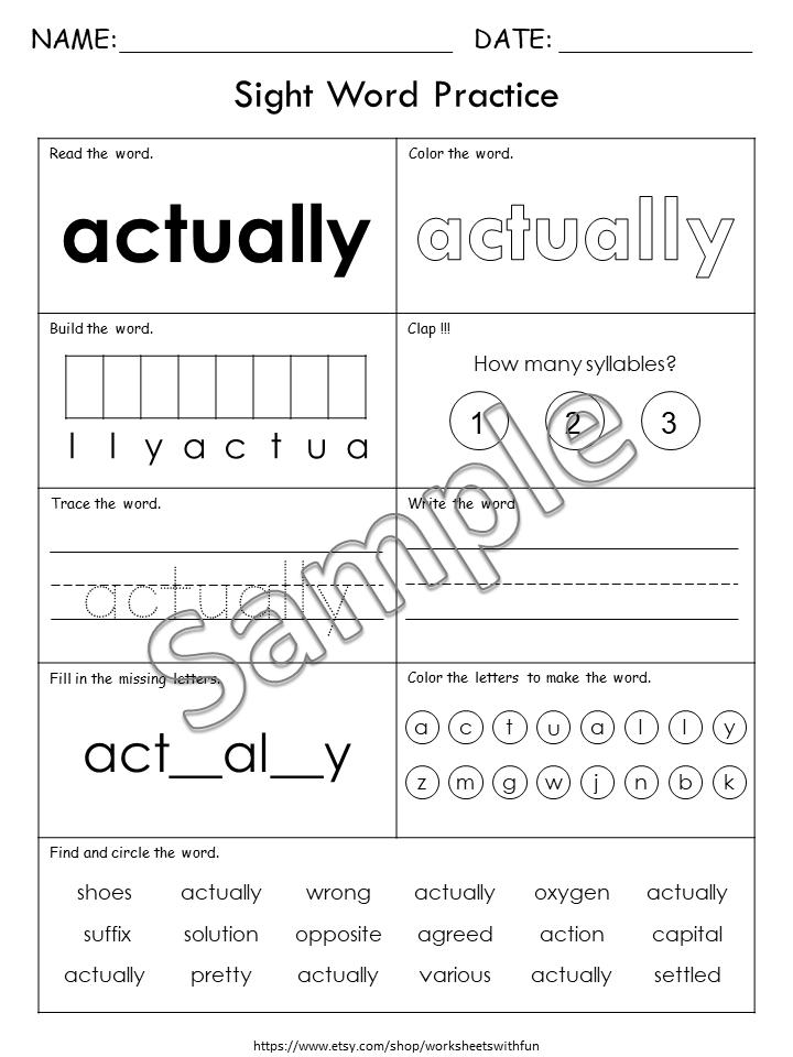 Fry Sight Words Worksheets 901-1000 Printable, 10th Hundred Sight Words ...
