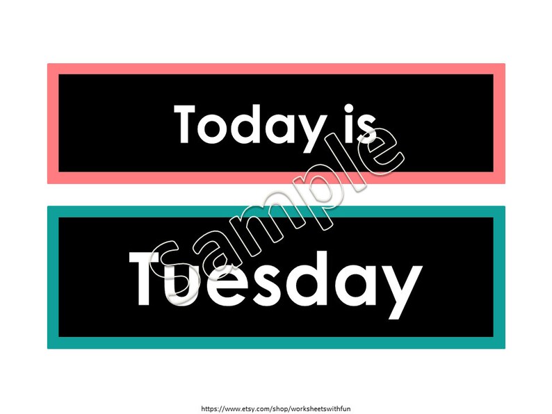 Days of the Week Labels Printable Days of the Week - Etsy