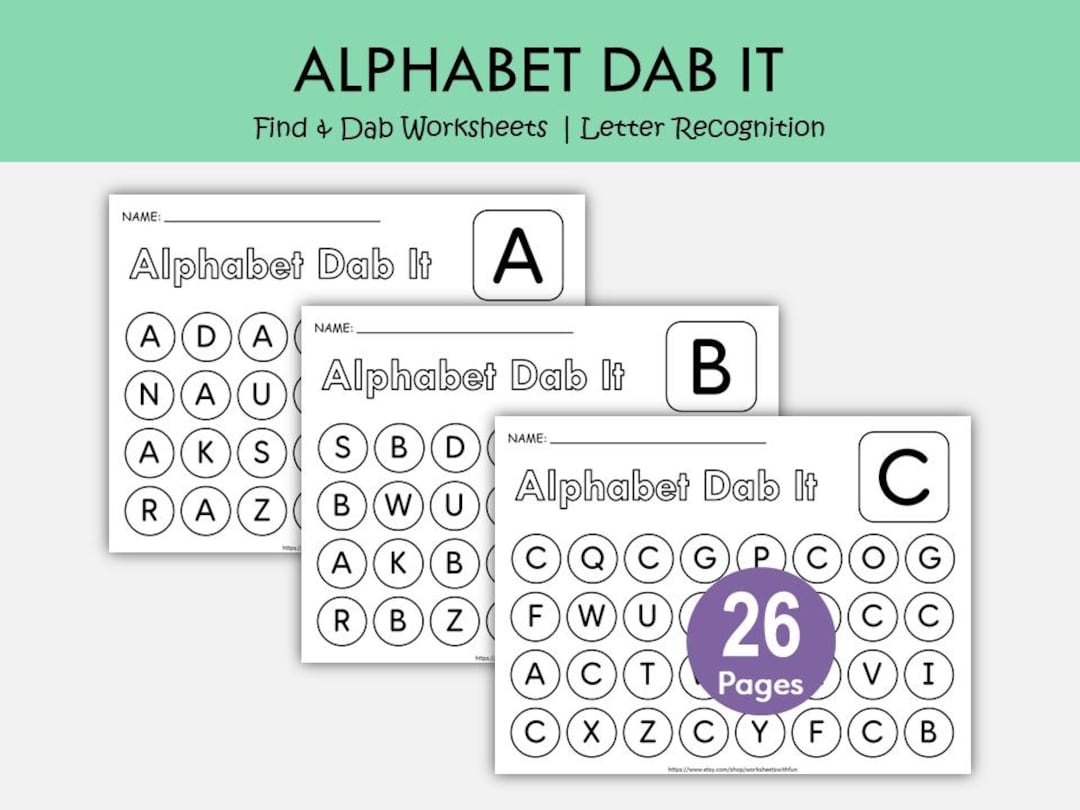 26 Printable Alphabet Uppercase Dab It Worksheets, Preschool ...