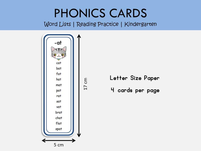 Learn to Read CVC Words, Phonics Cards Printable, Kindergarten Reading ...