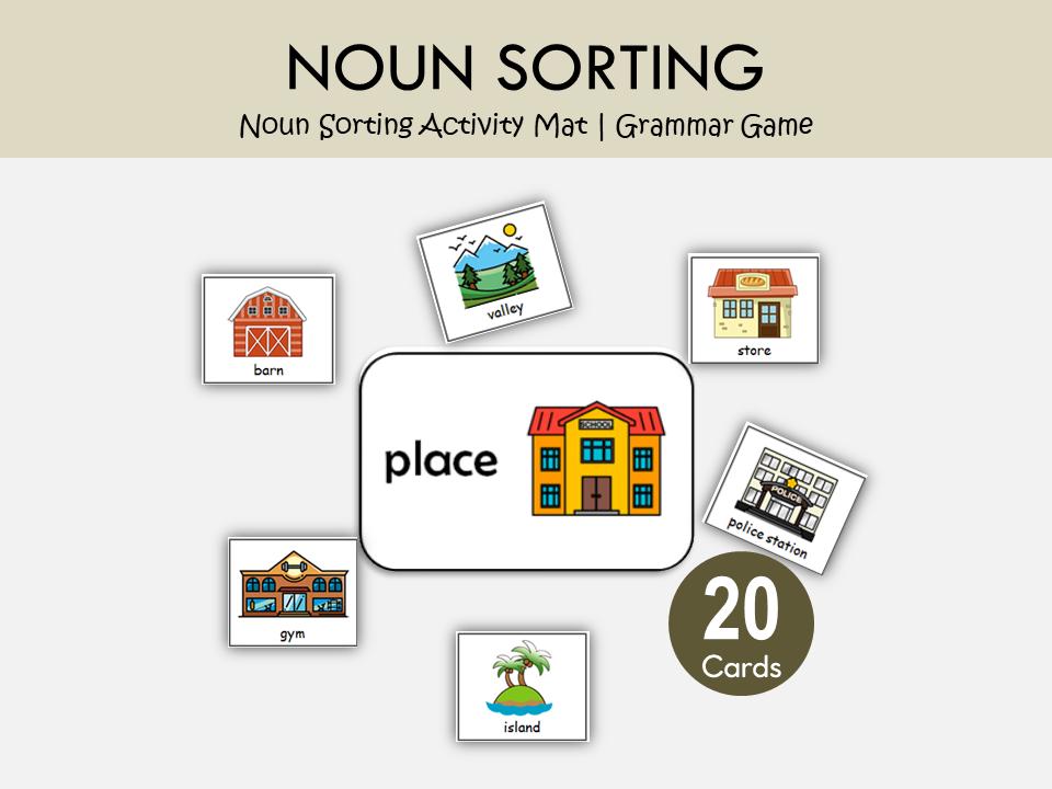 Noun Sorting Activity Mat Printable | Person Place Animal Thing ...