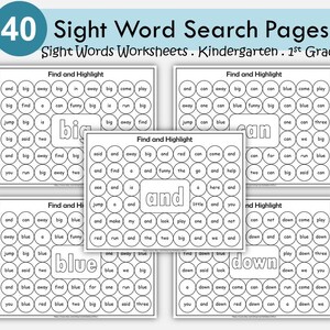 Dolch Pre-primer Sight Word Search Worksheets | Dab or Color Sight ...