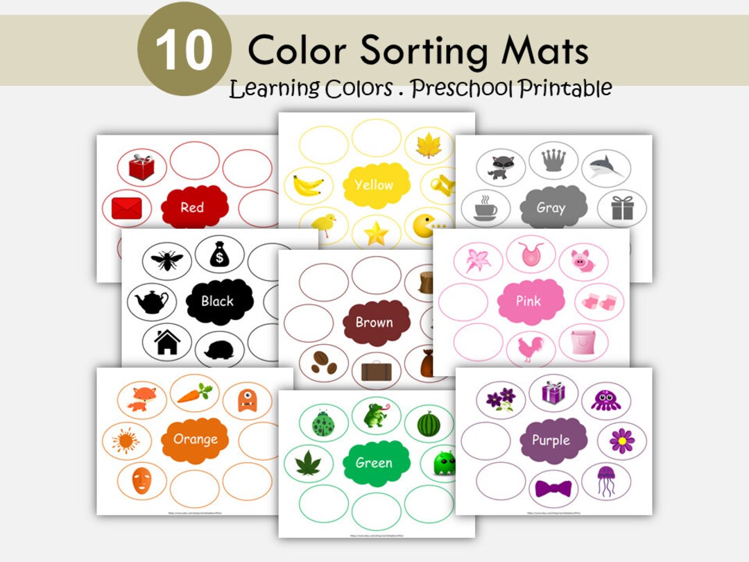 Color Matching, Color Sorting Game Printable, Preschool Activity ...