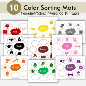 Color Matching, Color Sorting Game Printable, Preschool Activity ...